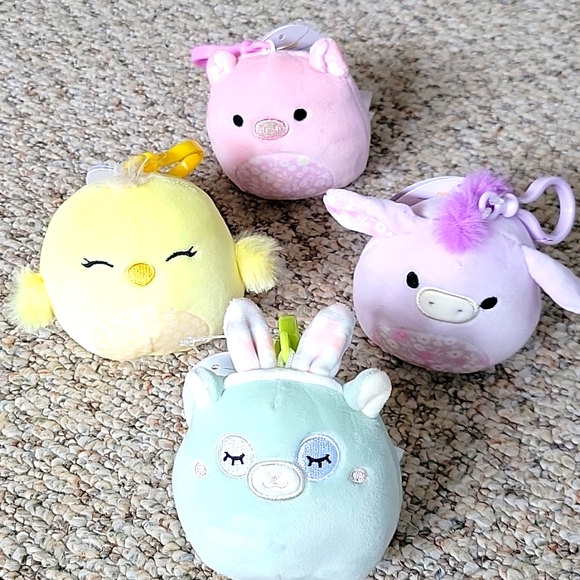 Squishmallows | Toys | Set Of 4 Cute Squishmallow Plush Keychains ...
